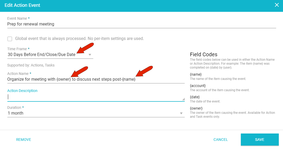 Action Events – Kapta Help Center