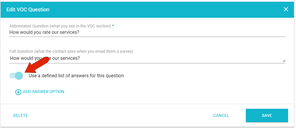 VOC Settings – Kapta Help Center