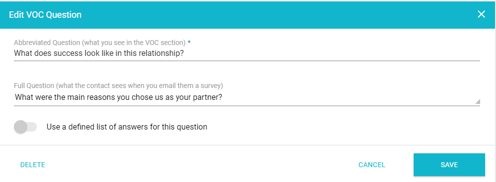 VOC Settings – Kapta Help Center